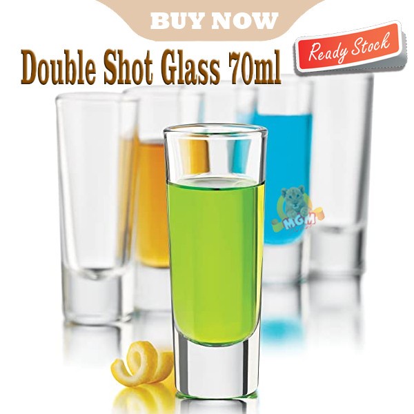 Jual DOUBLE Shot Gelas Shot Tall 10cm shot Glass 70ml shooter Clear ...