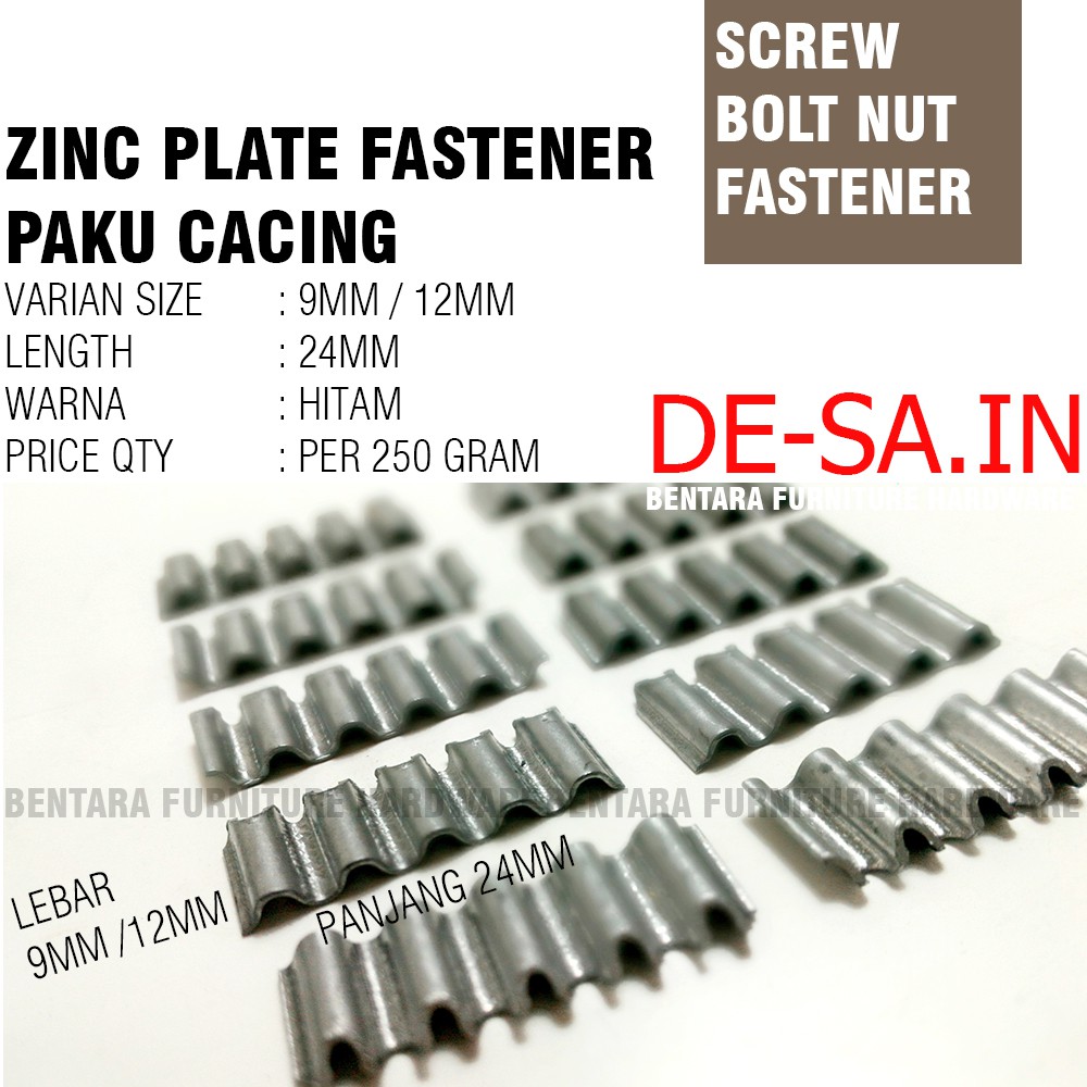 Jual 250 GRAM PAKU CACING UKURAN 3/8" - 1/2" - 5/8 (9MM - 12MM - 15MM ...