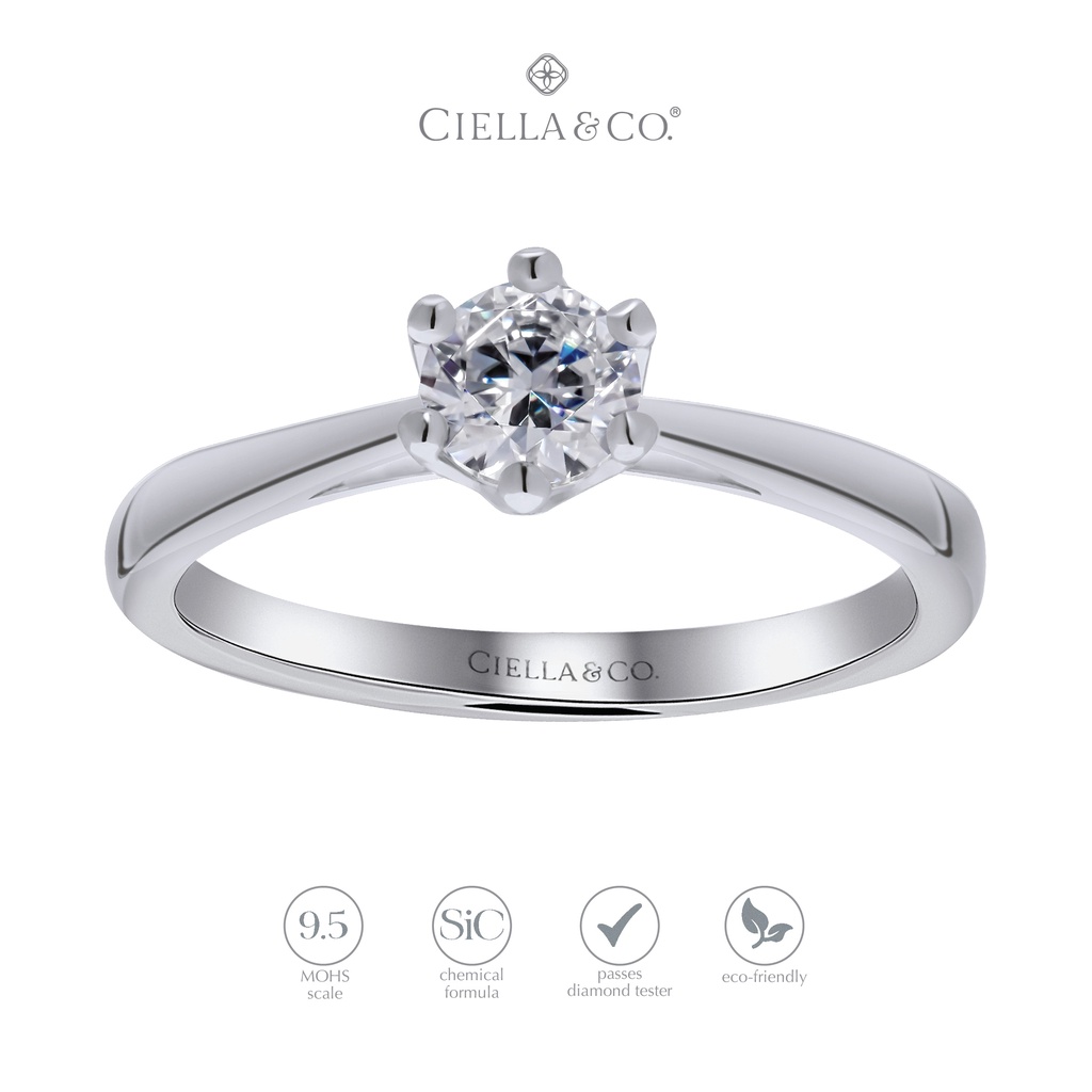 Jual Ciella & Co - 6 Prong Trellis Solitaire Engagement Ring Cincin ...