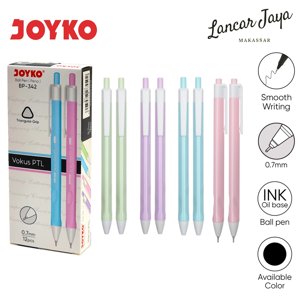 Jual [ 1 BOX / 12 PCS ] Ball Pen Pulpen Pena Joyko BP-342 Vokus 0.7 mm | Shopee Indonesia