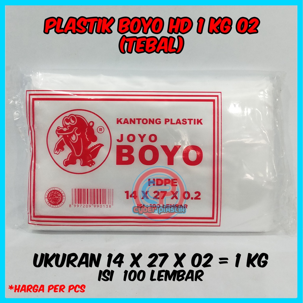Jual Plastik Boyo HD 1 kg 02 ukuran 14 x 27 x 02 isi 100 lembar ...