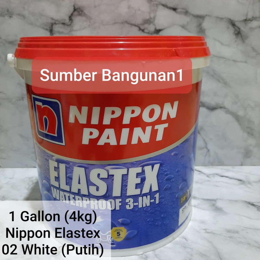 Jual Nippon Elastex waterproof Putih 4kg 02 white cat tembok dinding ...