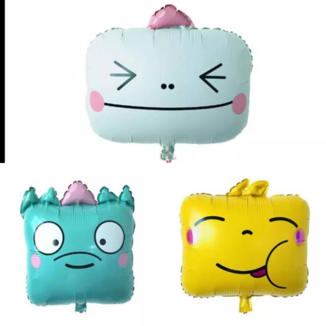 Jual Balon foil emoticon line balloon karakter kartun lucu biru tosca ...