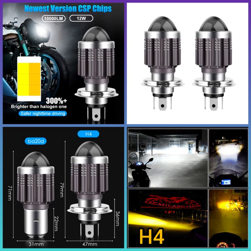 Jual Lampu Depan LED Bholam H4 H6 Laser 2 Warna Hi-Low Terang | Shopee ...