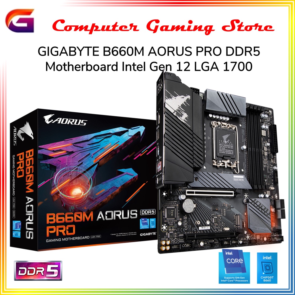 Jual GIGABYTE B660M AORUS PRO DDR5 Motherboard Intel Gen 12 LGA 1700 | Shopee Indonesia