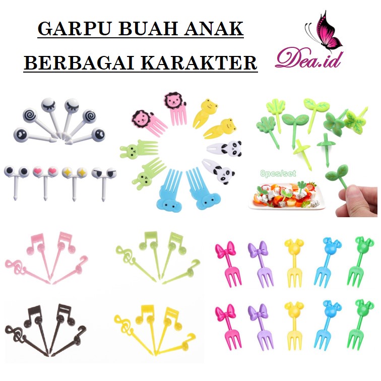 Jual [DEASTORE] GARPU BUAH ANAK BERBAGAI KARAKTER / DESSERT FORK ANIMAL ...