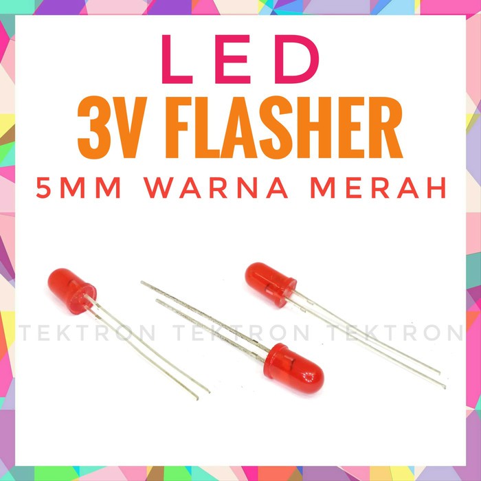 Jual LED Flasher 5mm 3V warna merah 3volt | Shopee Indonesia