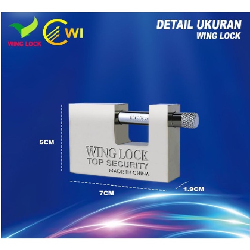Jual Gembok Pagar Winglock / Gembok Panser 70mm WL2070 Wing Lock ...