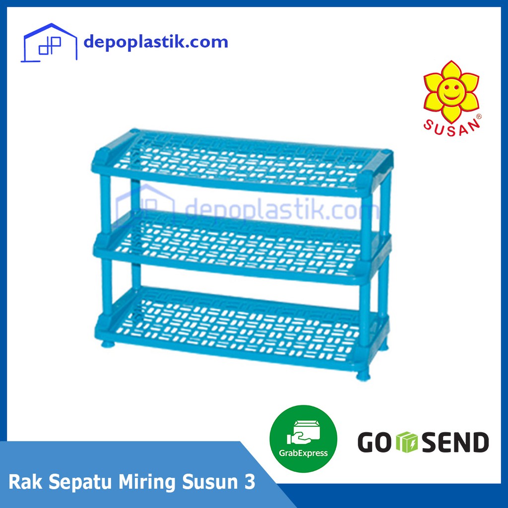Jual Rak Sepatu Miring / Rak Sepatu Plastik Susun 3 - SUSAN | Shopee ...
