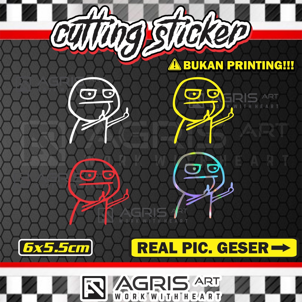 Jual cutting sticker stiker middle finger fucek pucek lucu | Shopee ...