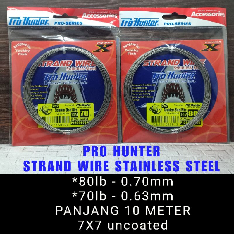 Jual PRO HUNTER WIRE SIZE 70LB/0.63MM DAN 80LB/0.70MM 7X7 (49STRAND ...