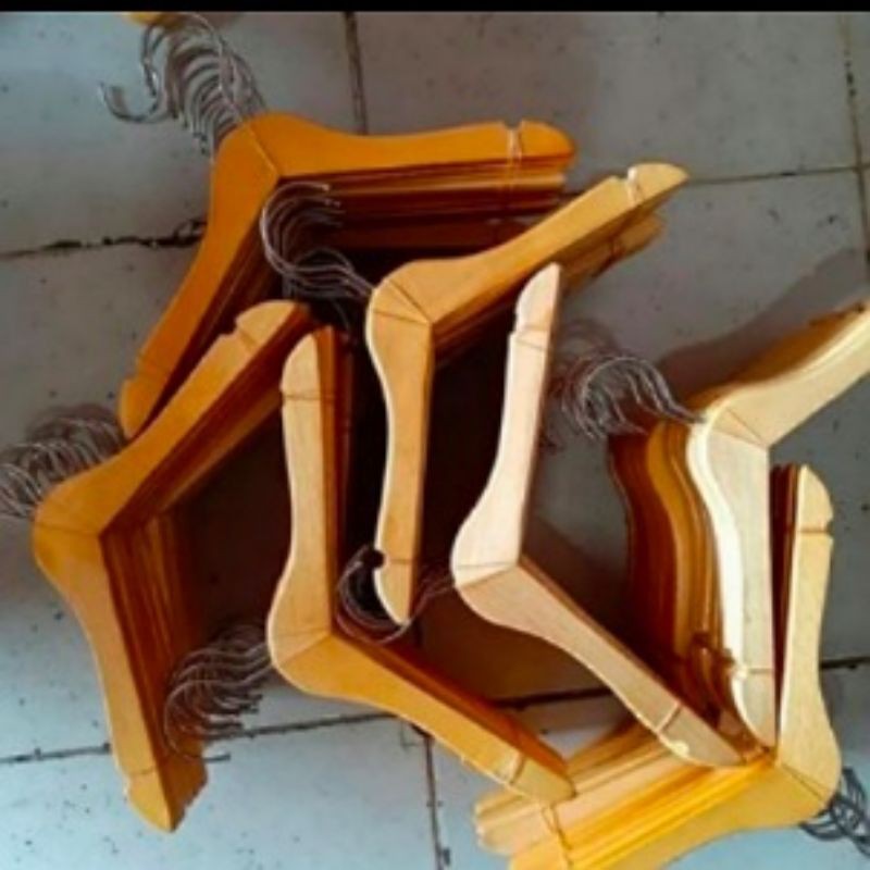 Jual hanger kayu anak natural panjang 32 cm | Shopee Indonesia