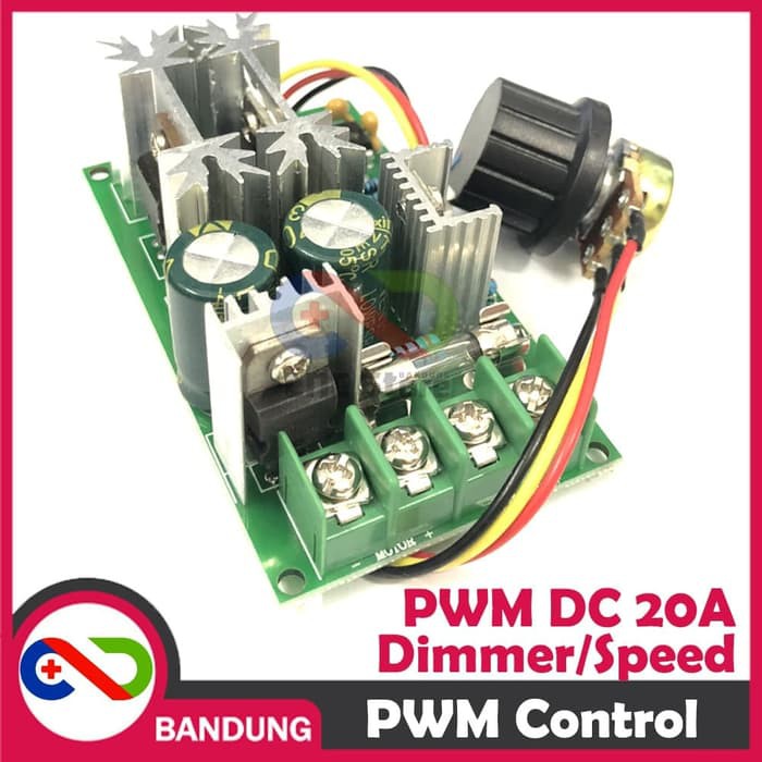 Jual HIGH POWER PWM SPEED CONTROL MOTOR DC LED DIMMER 20A 12V 24V 36V ...