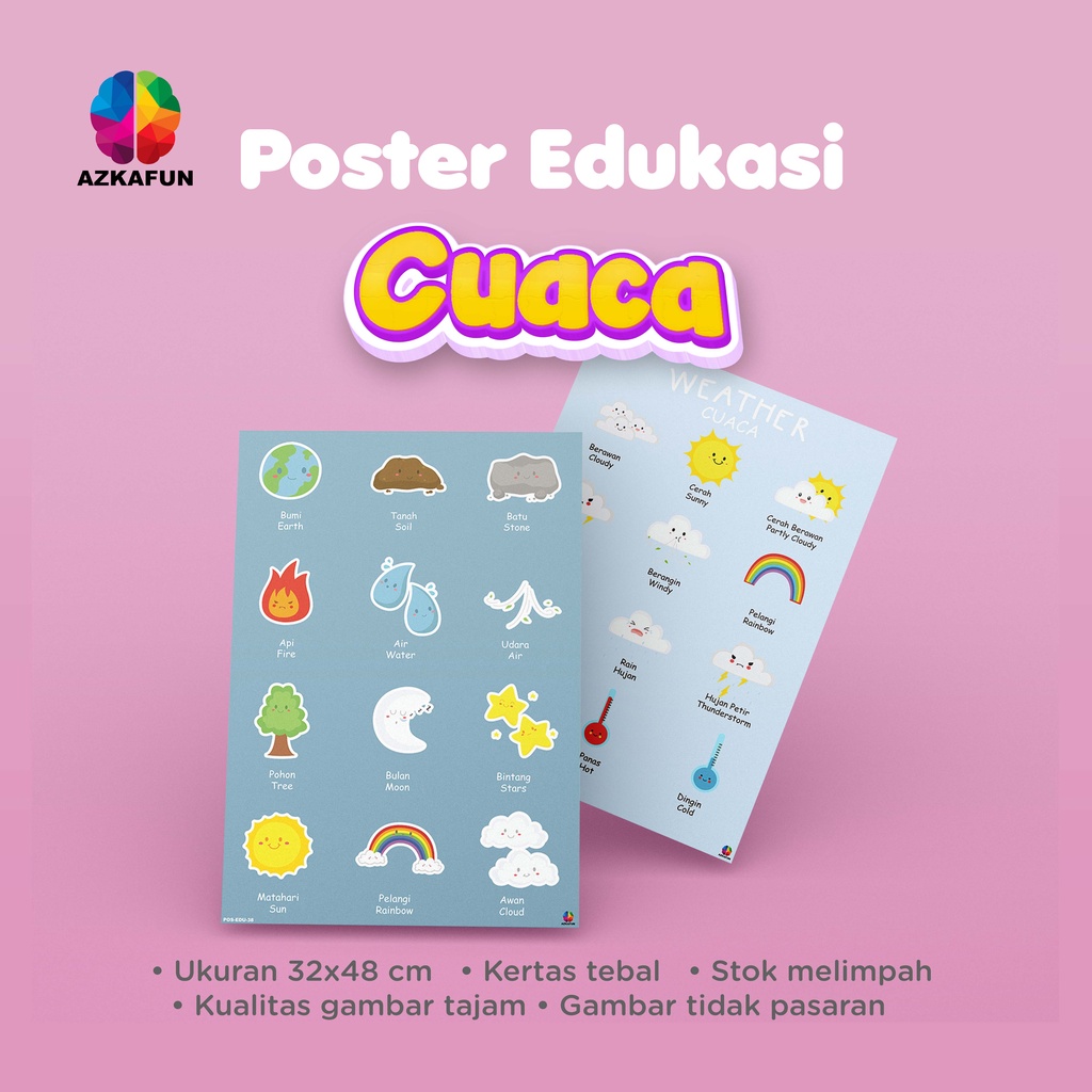 Jual Poster Edukasi CUACA - Poster edukasi anak | Shopee Indonesia