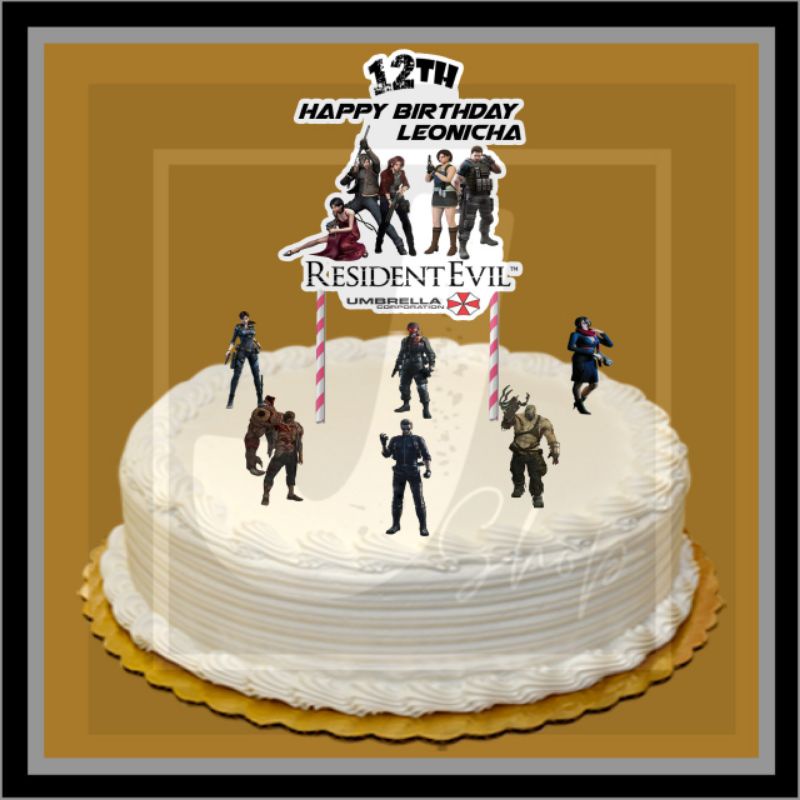 Jual CUSTOM TOPPER CAKE HAPPY BIRTHDAY / ULANG TAHUN resident evil ...