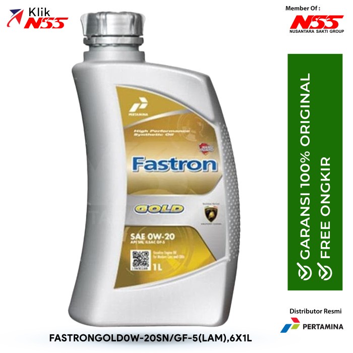 Jual oli mobil pertamina fastron gold sae 0w20 api sngf5 lam 1l ...
