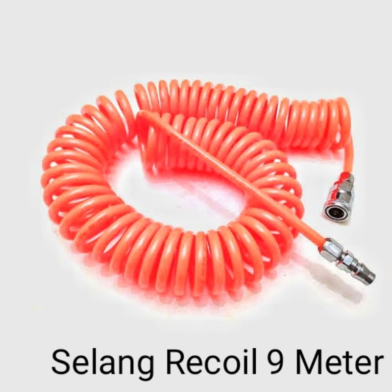 Jual Selang Spiral Angin Kompresor Recoil Air Hose Compressor Pu 9 Meter | Shopee Indonesia