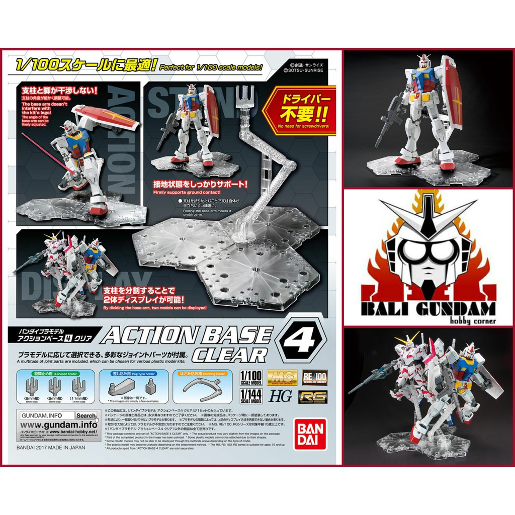 Jual ACTION BASE 4 CLEAR GUNDAM HG RG MG SD STAND BASE | Shopee Indonesia