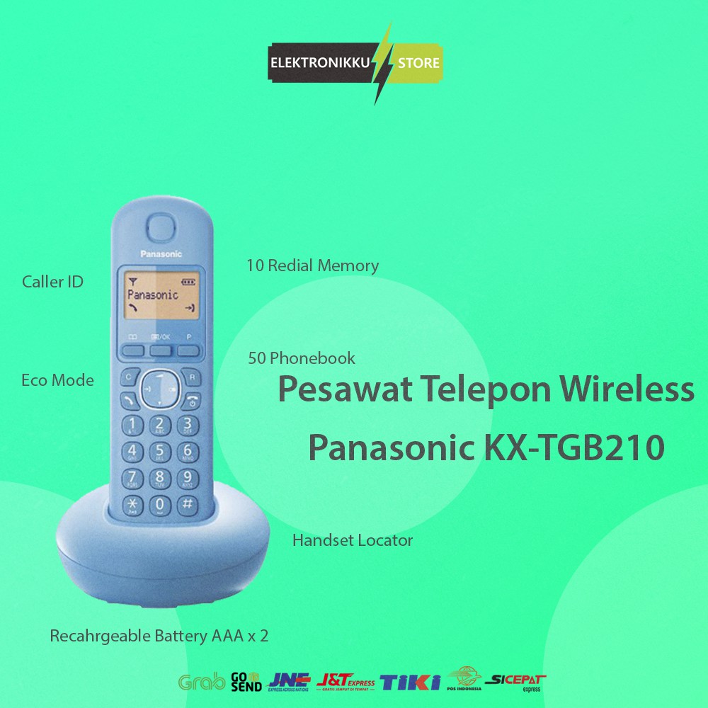 Jual Telephone Cordless Panasonic KX-TGB210 Wireless Pesawat Telepon Rumah Kantor - Blue ...
