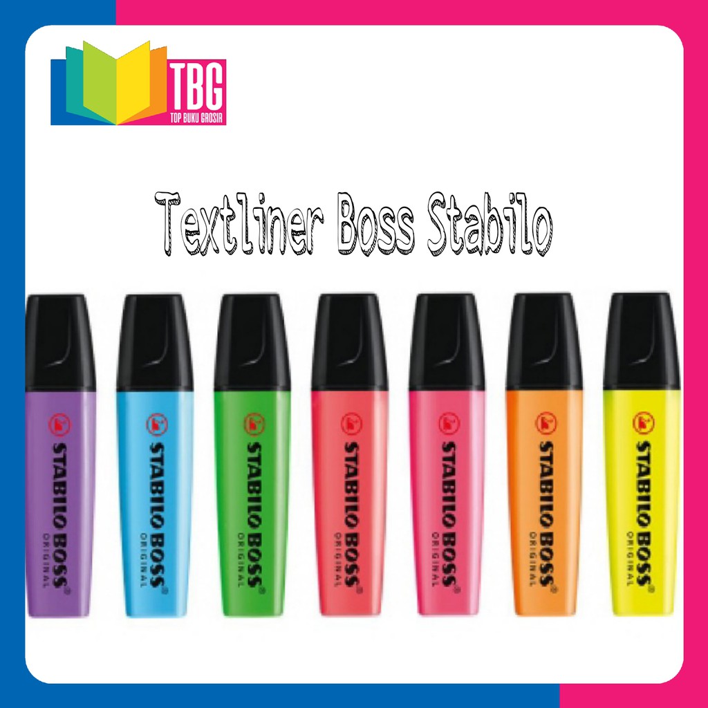 Jual 1 PCS TEXTLINER BOSS STABILO / HIGHLIGHTER BOSS / TEXTLINER ...