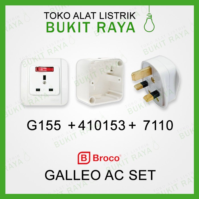 Jual Broco - Galleo Stop Kontak AC BSI & Lampu Indikator OPBOW SET (G155-SM) | Shopee Indonesia