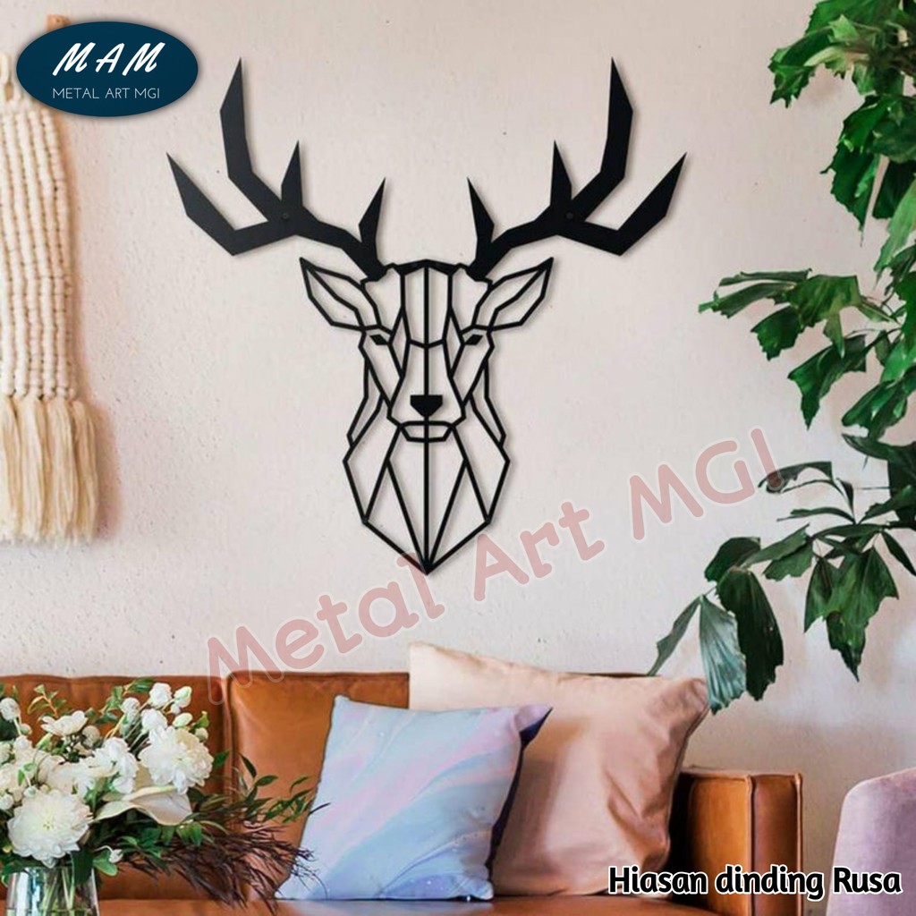 Jual Hiasan Dinding Besi Geometric Rusa METAL WALL DECOR dekorasi ...