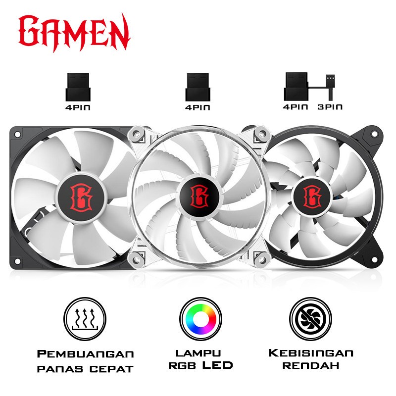 Jual GAMEN Gaming Fan Case RGB GCF100 Black | Shopee Indonesia