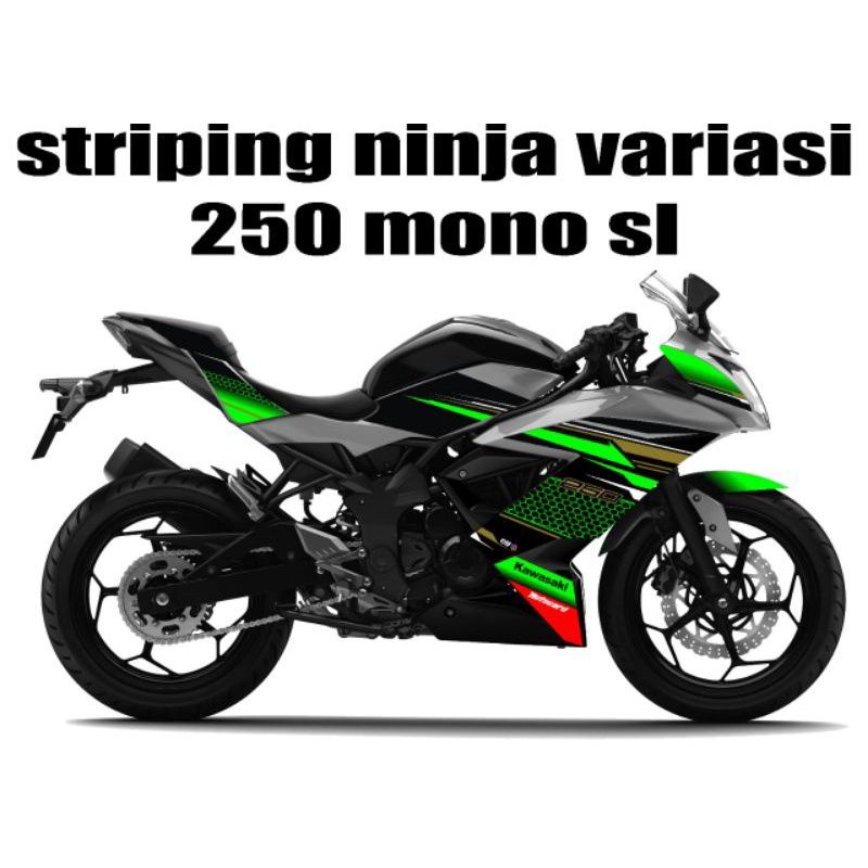 Jual Decal Striping Ninja 250 Mono SL Stiker Variasi Motif Karbon Lis ...
