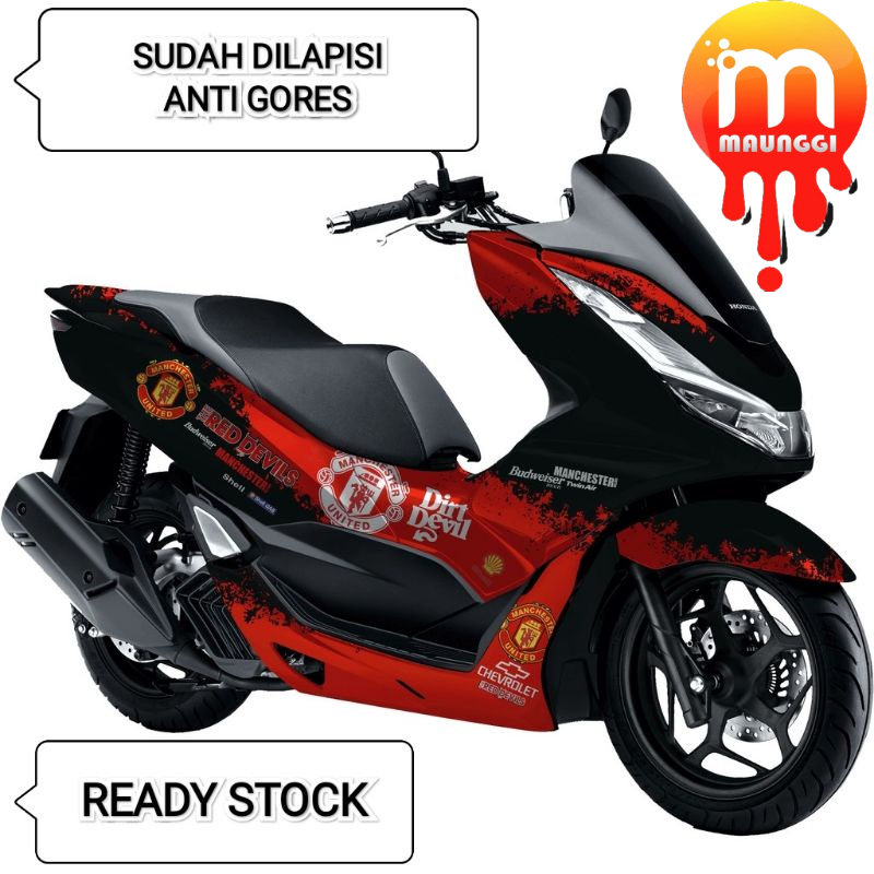 Jual Decal pcx 160 full body Striping all new pcx 160 merah Sticker ...