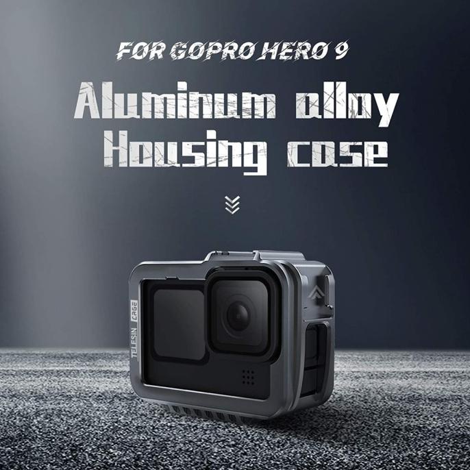 Jual FRAME CASE WITH COLD SHOE ALUMUNIUM ALLOY HOUSING TELESIN GOPRO ...