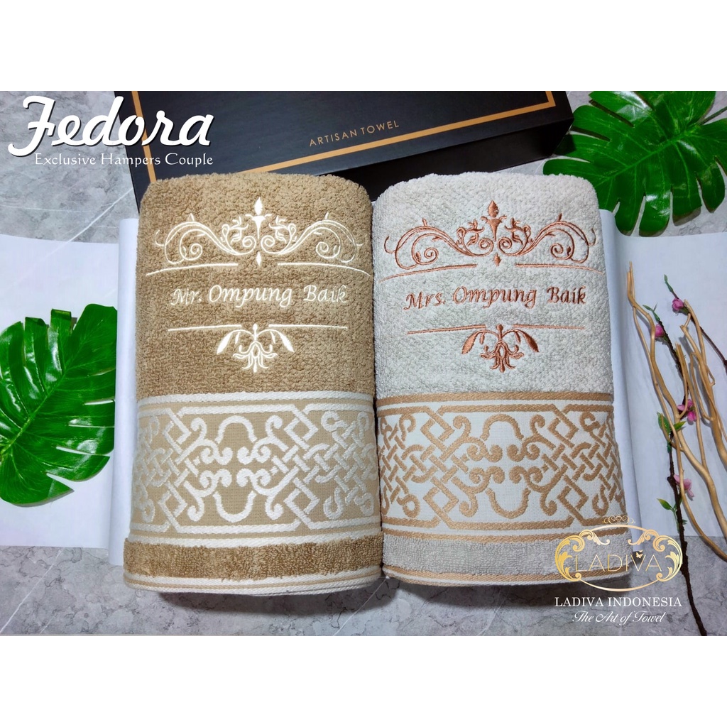 Jual Hampers Couple Premium - Handuk Couple FEDORA Series with CUSTOM ...