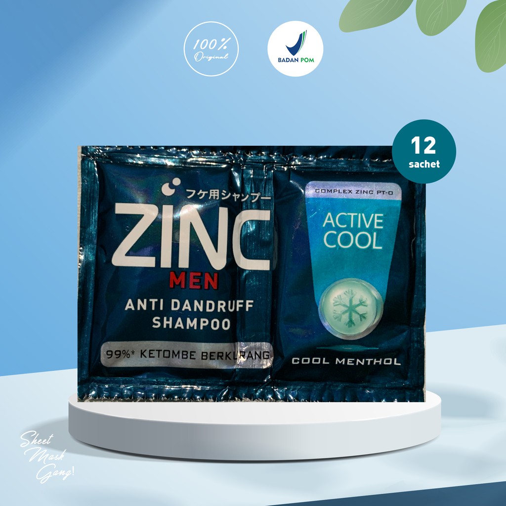 Jual Zinc Men Shampo Sachet Renceng isi 12 - Active Cool Menthol Anti ...