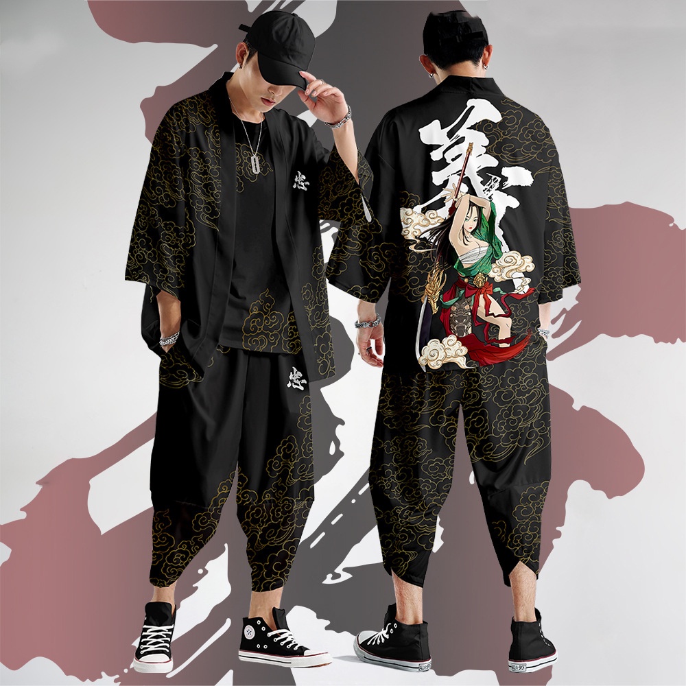 Jual baju Fashion Loose Men Women Japanese Robe Samurai Anime Cosplay ...
