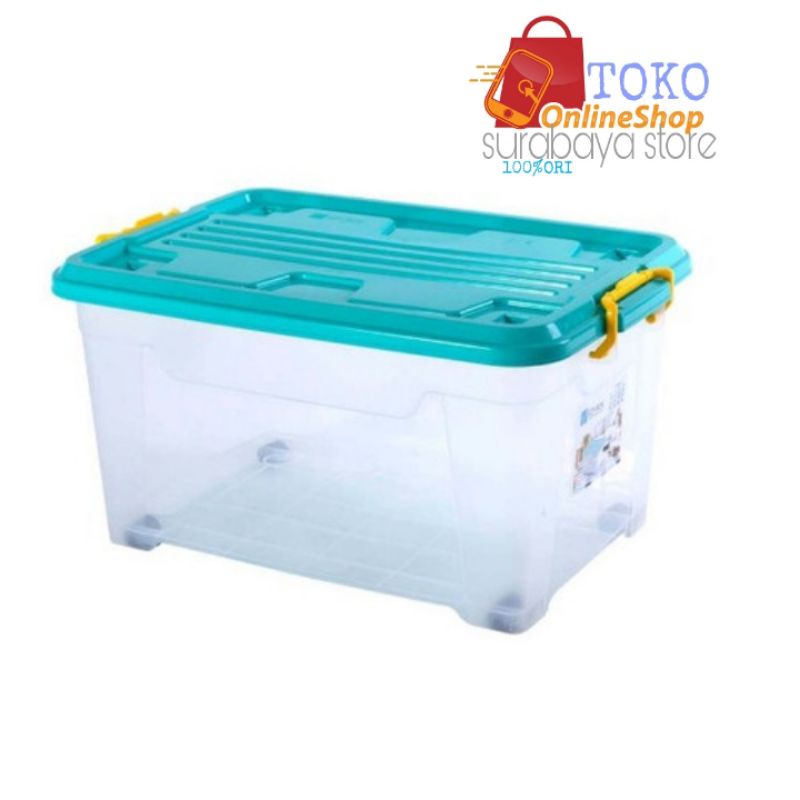 Jual box container transparan multifungsi + roda smart storage box EZ ...