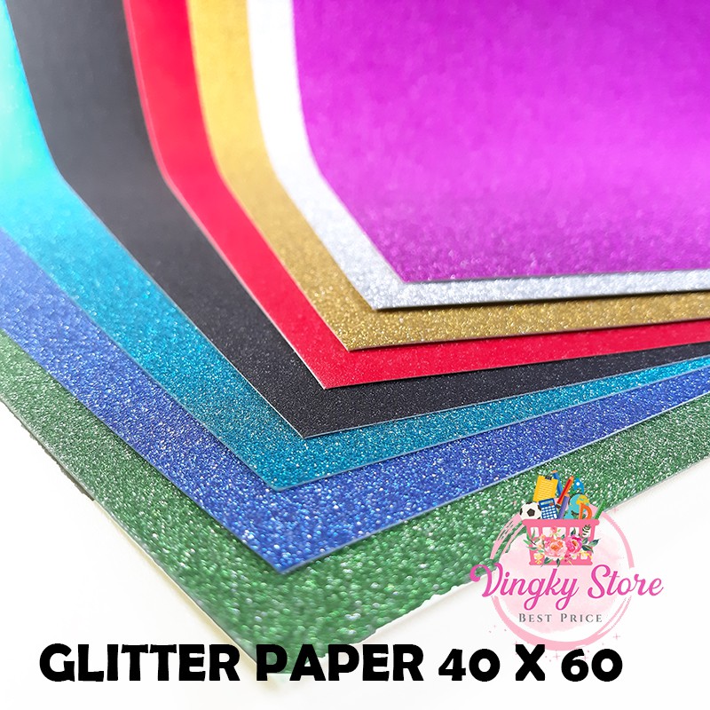 Jual Glitter Paper / Kertas Gliter ukuran 40 x 60 250gsm Pilih 1 warna ...