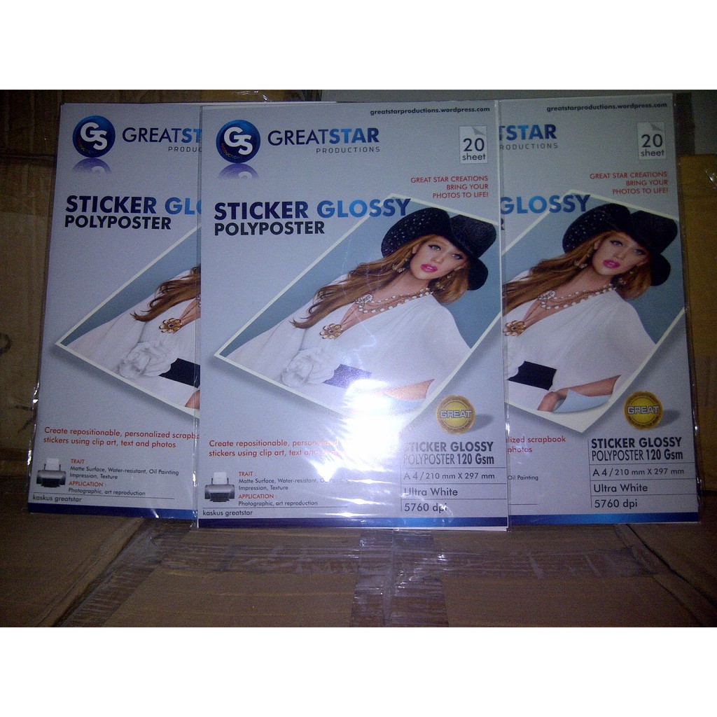 Jual Stiker Sticker Polyposter Waterproof Glossy 20 Lembar Greatstar ...