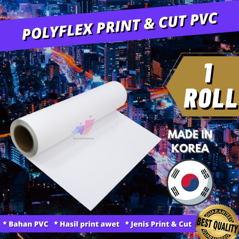 Jual Polyflex Printable PVC White 1 Roll (25 meter) ORIGINAL KOREA ...