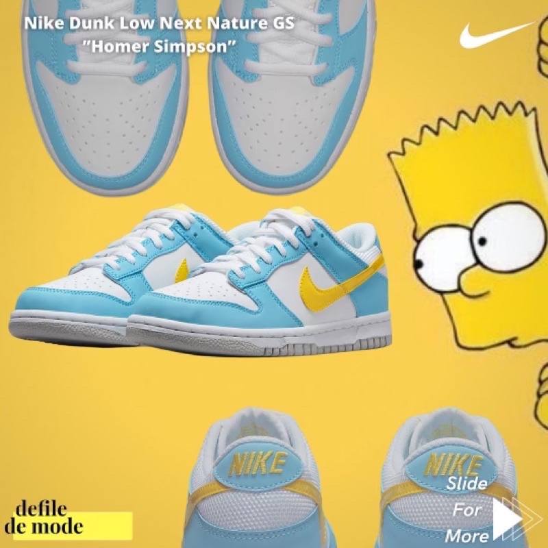 Jual NIKE DUNK LOW NEXT NATURE HOMER SIMPSON GS | Shopee Indonesia