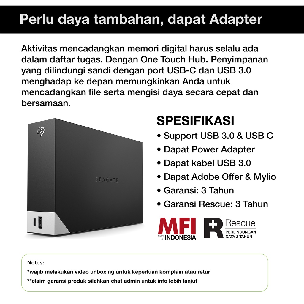 Jual Seagate One Touch Desktop Hub HDD / Hardisk Eksternal 4TB USB3.0 ...