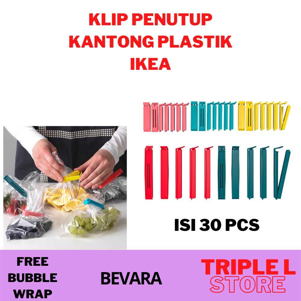 Jual Alat Klip Penutup Penjepit Kantong Plastik Makanan Snack 30 pcs ...
