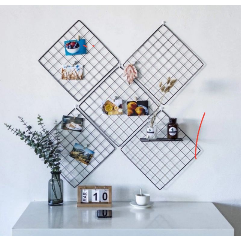 Jual Jaring ram dinding 35x35cm gantungan hook ram display HITAM ...