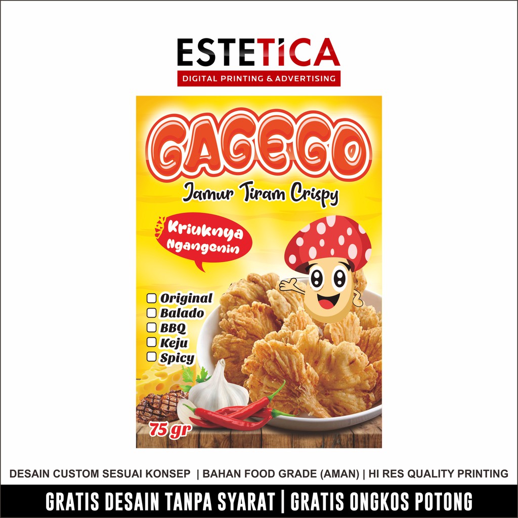 Jual Sticker Keripik Jamur, Cetak Sticker Keripik Jamur, Cetak sticker ...
