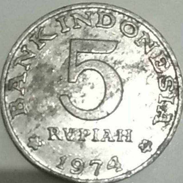 Jual Koin 5 rupiah bank indonesia tahun 1974 besar | Shopee Indonesia
