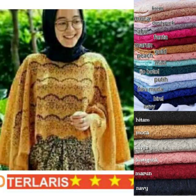 Jual BDG-OUTER BROKAT MODEL BATWING KEBAYA CAPE JUMBO PAGER AYU WISUDA ...