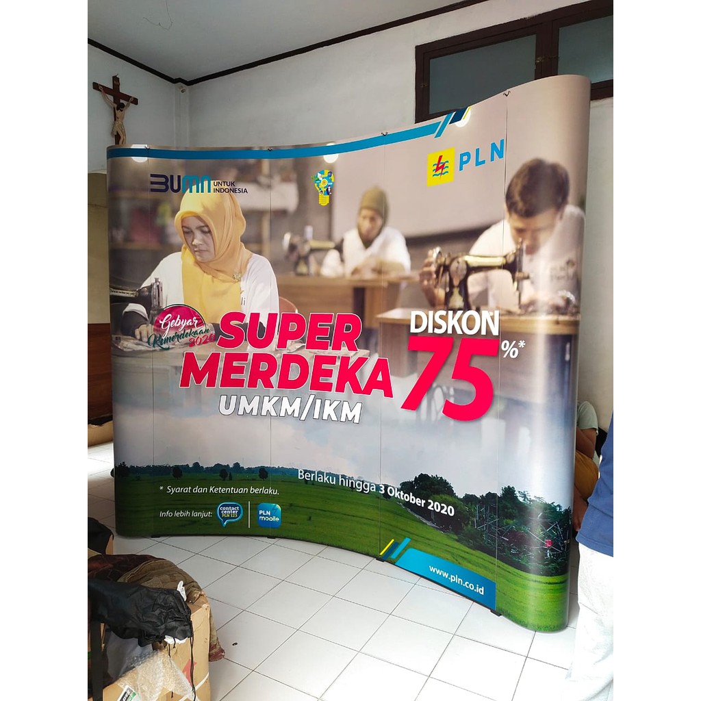 Jual backwall portable /backdrop portable plus printing | Shopee Indonesia