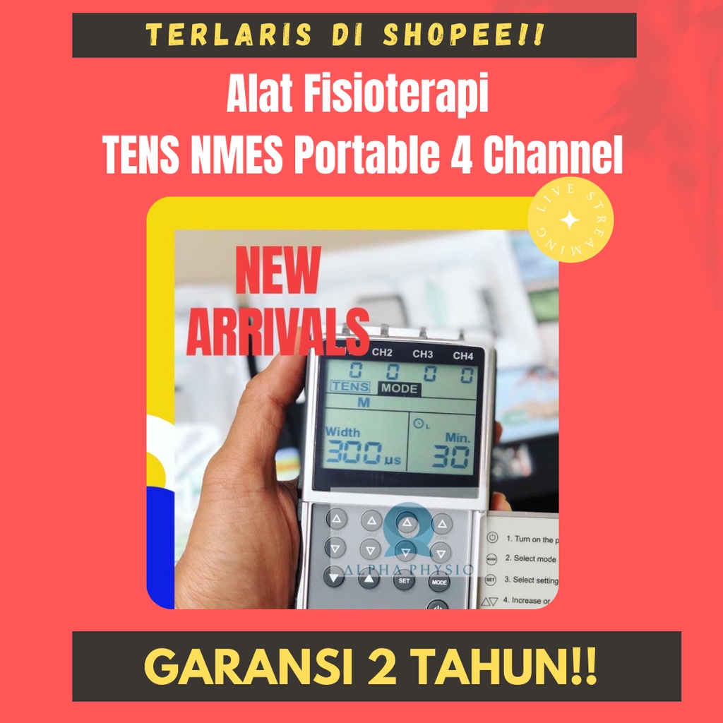 Jual Terbaru! Alat Fisioterapi TENS + EMS Portable 4 Channel | Alat Fisioterapi TENS EMS ...