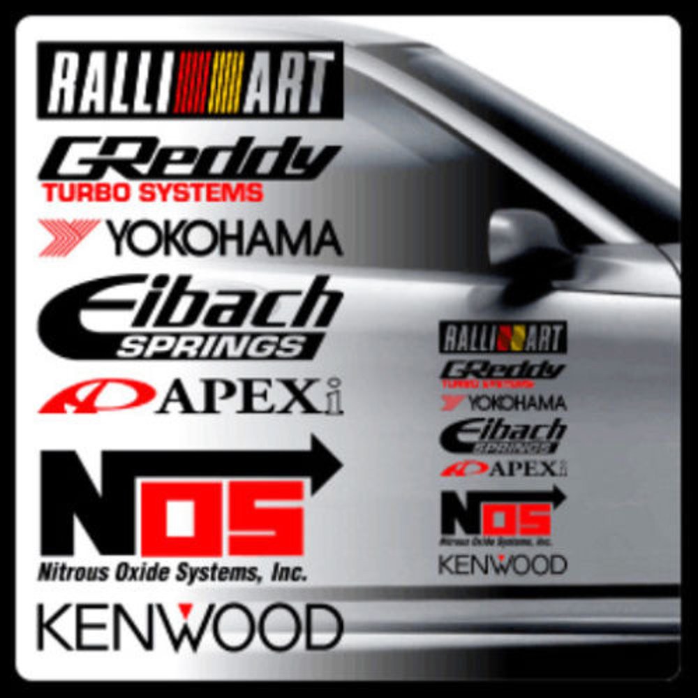 Jual sticker stiker mobil sponsor racing ralliart yokohama kenwood nos ...