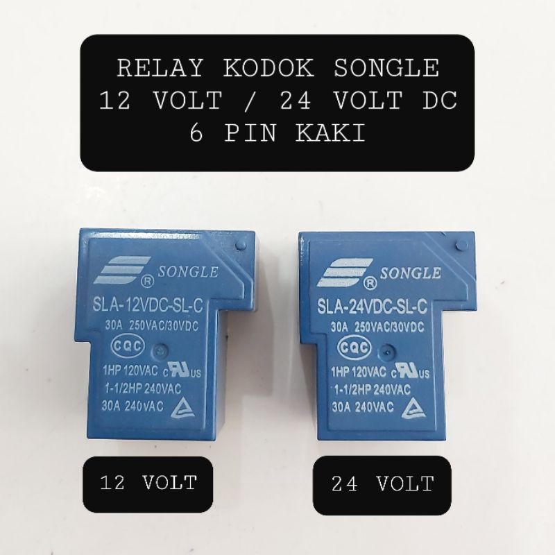 Jual RELAY KODOK SONGLE 12 VOLT 24 VOLT DC 6 PIN RELAY TRAFO LAS TRAVO ...