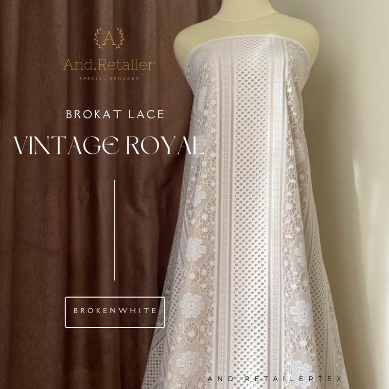 Jual BROKAT LACE VINTAGE ROYAL WARNA BROKEN WHITE PUTIH TULANG | Shopee ...