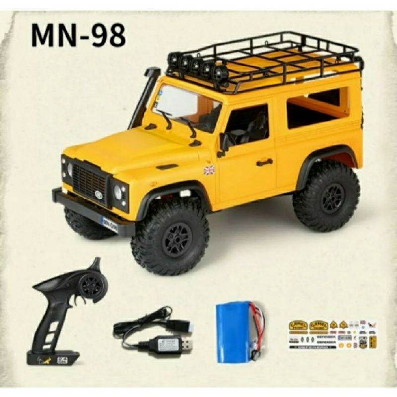 Jual Mainan RC Land Rover Defender MN 98 Full Propo Camel Trophy Series ...